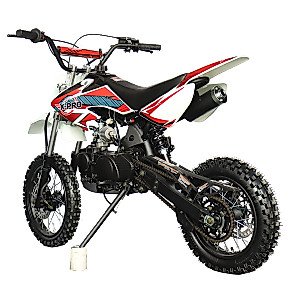 X-PRO 125cc Kids Dirt Bike Pit Bike Youth Dirt Pit Bike with 4-Speed Manual Transmission Zongshen Engine,Big 14"/12" Tires，Red