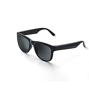 KENTKING Smart Glasses Wireless Bluetooth Audio Sunglasses Open Ear Headset Music&Hand-Free Calling Unisex Polarized Shades Compatiable for All Smart Device (Matte Black/Grey Lense）