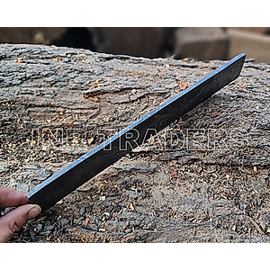 JNR Traders Forged Feather Pattern Damascus Billet - Damascus Bar Stock - Knife Making Supplies 12 Inch 3815