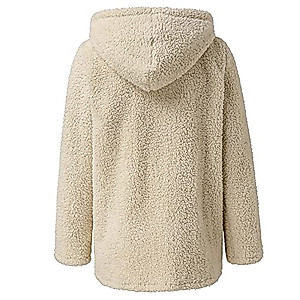JDHUFEI Skin Care Coats Womens Cardigan Casual Fuzzy Fleece Jackets Casual Long Sleeve Pullover Tops Loose Full Zip Winter Coats Outerwear