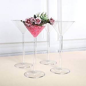 TABLECLOTHSFACTORY Wholesale Plastic Sturdy Centerpiece Martini Cup Stand Wedding Party Event Decoration - SET OF 4