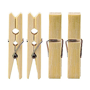 40Pcs Household Bamboo Sock Clothes Pegs Pin Racks Hanging Clips Photo Folder