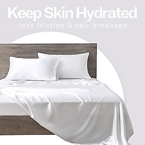 MR&HM Satin Pillowcase for Hair and Skin, Silk Satin Pillowcase 2 Pack, Standard Size Pillow Cases Set of 2, Silky Pillow Cover with Envelope Closure (20x26, White)