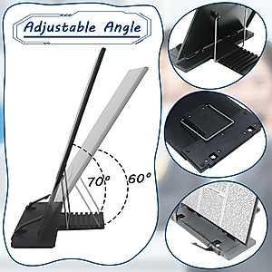 Keenjorika Desktop Document Book Holder with 7 Adjustable Positions, Black Document Holder for Desk, Paper Holder Copy Stand Holder for Speech, Paper Holder Stand for Desk Typing, Angle Adjustable