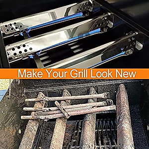 Grill Replacement Parts for Charbroil Performance 475 4 Burner 463347017 463361017 463673017 463342119 463376018P2 G470-0004-w1, Stainless Steel Heat Plate Tend Shield, Grill Burner, Crossover Tubes