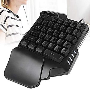 G30 One Handed Gaming Keyboard , Professional LED Backlit Keyboard , Compact 35 Keys Half Keyboard Gaming Keypad for win2000 ,XP ,Me ,Vista7 ,8 ,OS X Black