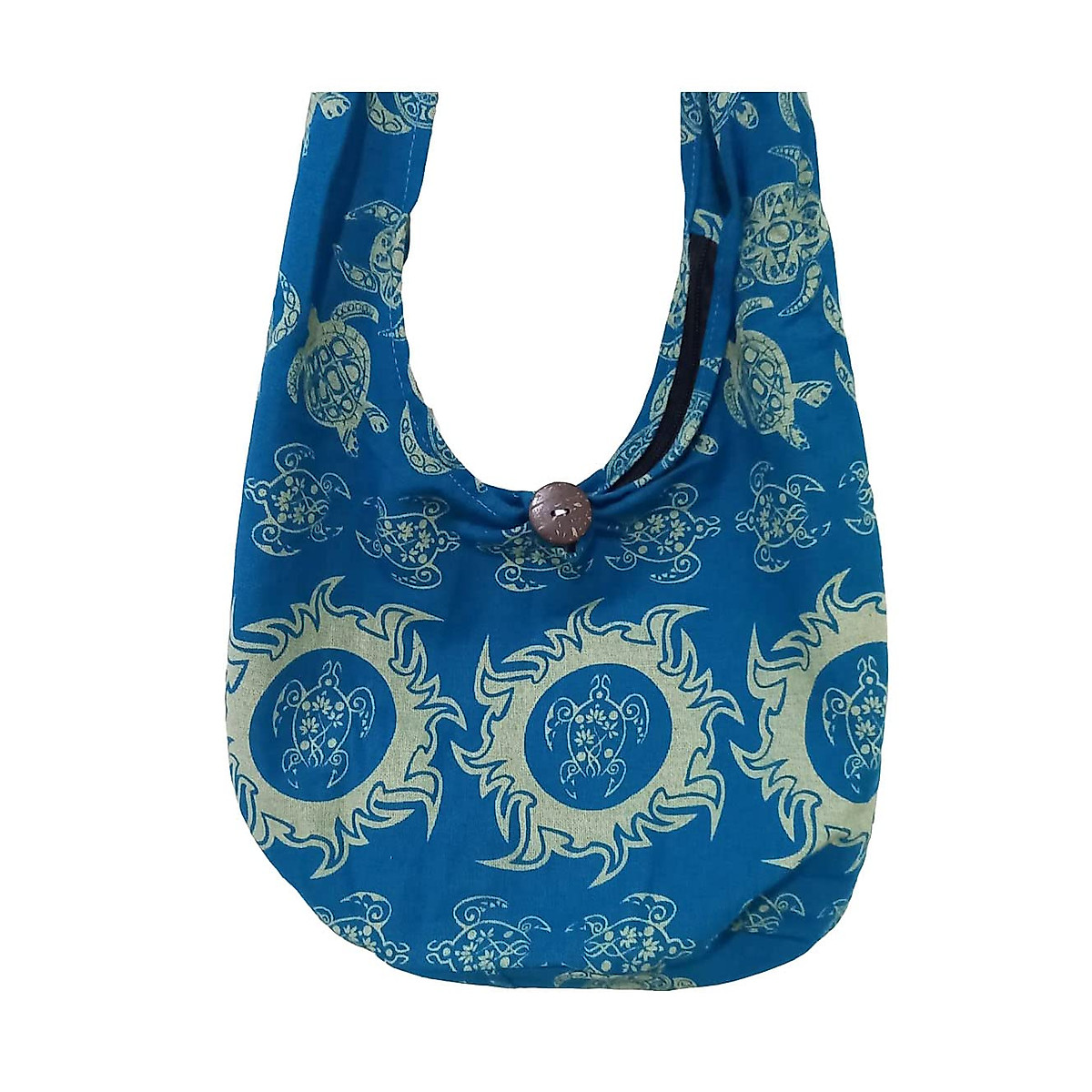 Lovely Creations's Hippie Boho New Elephant Crossbody Bohemian Gypsy Sling Shoulder Bag"Small" Size (Turtle Sky blue)