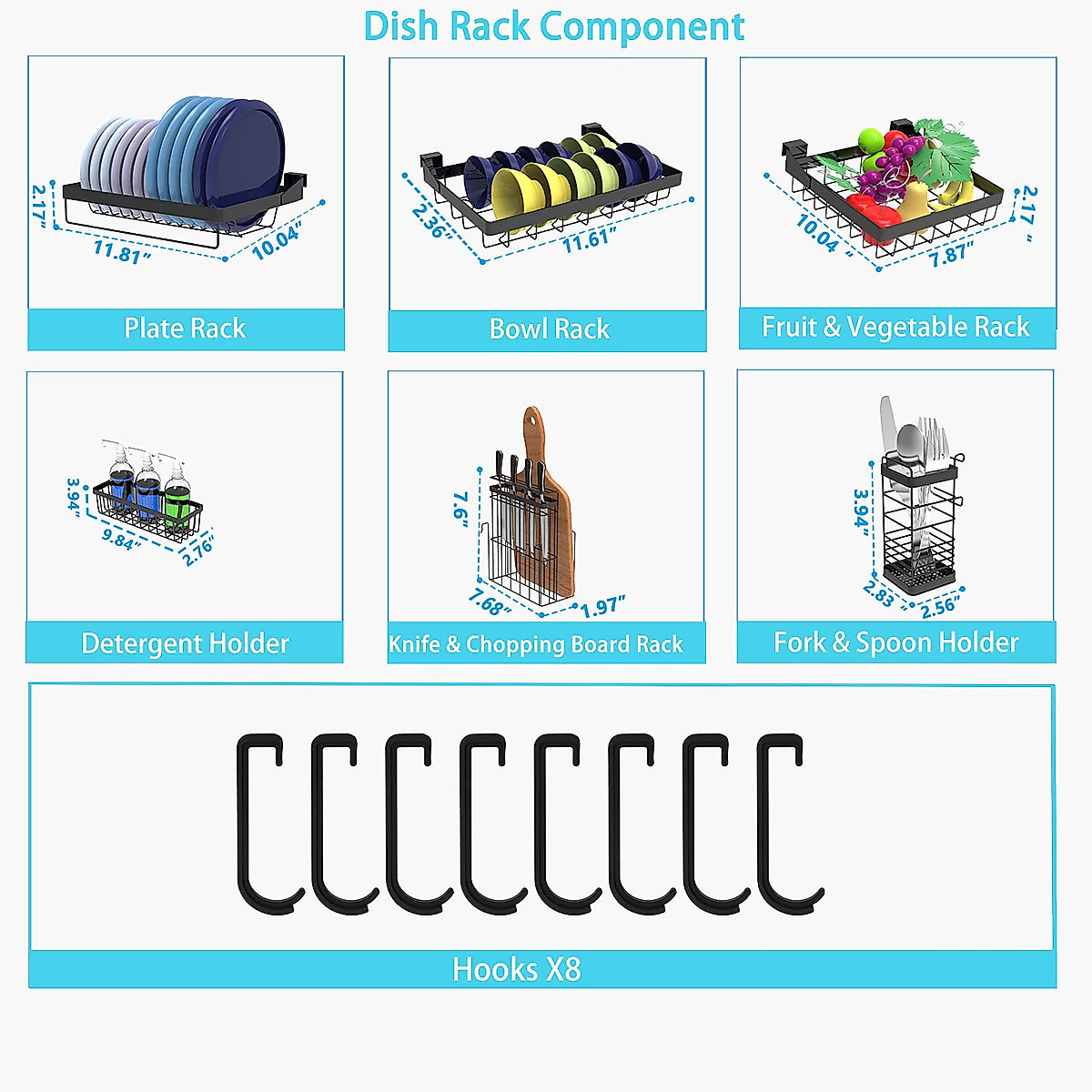 Shop Again Over The Sink Dish Drying Rack Black Large Dish Rack Drainer for Kitchen Storage Stainless Steel