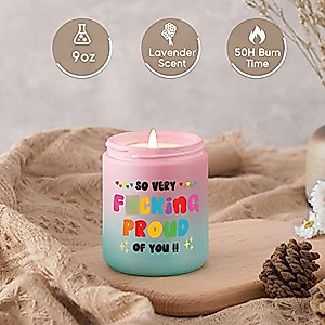 LEADO Scented Candles - Proud of You Gifts for Her - Funny Congratulations, Graduation Gifts, New Job, Promotion Gifts, Well Done, Mothers Day, So Proud of You Gifts for Women, Friends, Daughters
