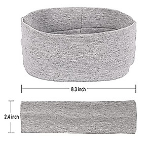 MapofBeauty 3 Pack Yoga Headbands Stretchy Cotton Head Band Hairwarp Sports Running Exercise Gym (Solid Color)