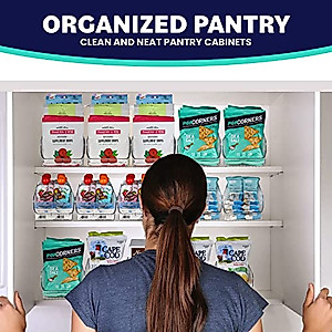 ELTOW 6 Pack Snack Organizer for Pantry, 3 Compartment Plastic Pantry Organizer Bins with Removable Dividers, Chip Organizer for Pantry, Food Packets, Spices, Condiments, Fridge, Cabinet, Kitchen