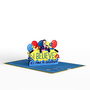 Lovepop Happy Birthday Pop-Up Card for Her and Him- 3D Ted Lasso Birthday Greeting Cards for Adults - Men, Women - Time to Celebrate - 5" x 7" Funny Card - Blank Note Card & Envelope Included
