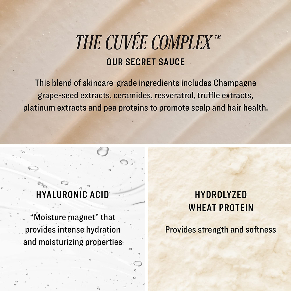 Cuvee Conditioner - 1.7 fl oz Travel Size - Softens, Strengthens, Hydrates & Protects Hair - Includes Hyaluronic Acid - Champagne-Infused Formula with Resveratrol & Ceramides - Color Safe