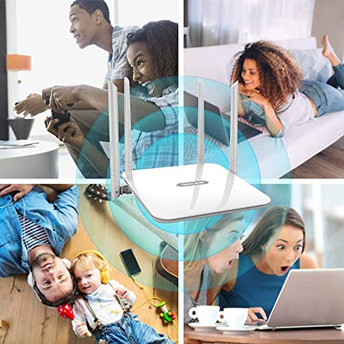 WAVLINK AC1200 WiFi Wireless Router,Dual-Band 5Ghz+2.4Ghz Smart Router,High Speed Router for Game & HD Video with 4x5dBi High Gain Antenna,Amplifiers PA+LNA,Guest Wi-Fi,Router/Access Point/WISP Mode