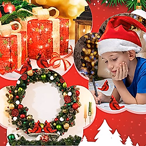 6 Packs Memorial Cardinal Gift Set Include 6 Pcs Red Cardinal Bird Statue Figures 6 Pcs Red Feathered Cards 6 Pcs Organza Bags for Sympathy Grief Memorial Gift Funeral Favors Home Garden Decor