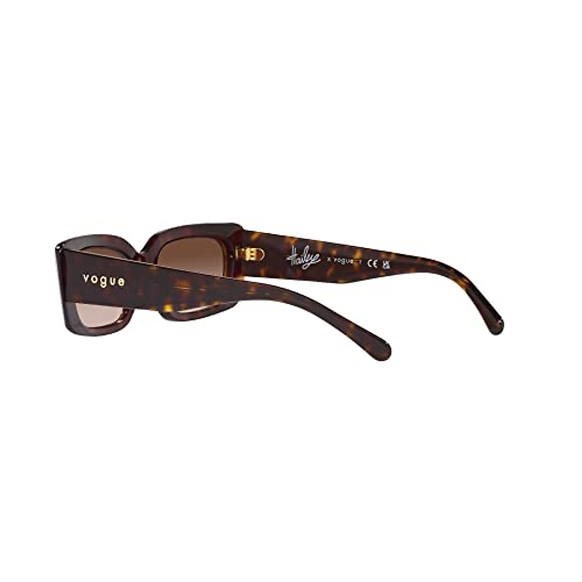 Vogue Eyewear Women's VO5440S Square Sunglasses, Dark Havana/Brown Gradient, 52 mm