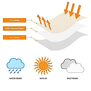 OKPOW Umbrella Covers for Outdoor Umbrellas - Small Patio Umbrella Cover for 6 ft to 9 ft Outdoor Table Umbrella - Waterproof Windproof Anti-UV Garden Parasol Covers, Khaki