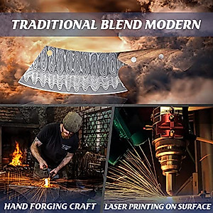 Huusk Japan Knife Hand Forged Meat Cleaver for Meat Cutting Bundle with Knife with Sheath for Kitchen, Camping Thanksgiving