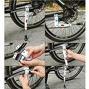 BlueSunshine Bicycle Adjustable Alloy Road Mountain Bike Bicycle Kickstand Side Kickstand Fit for 20" 24" 26" (Black)