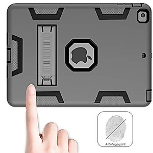 TOPSKY Case Compatible with iPad Air 1st Generation/A1474/A1475/A1476 9.7 inch, Shockproof Built in Kickstand Protective Cover Cases for iPad A1474/A1475/A1476,Grey Black