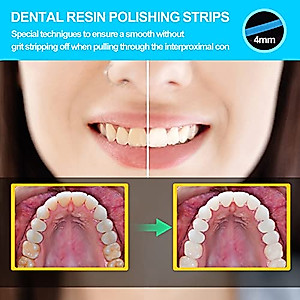 AISEELY Dental Polishing Strips, 6m/Rolls/Box Tooth Sandpaper 4mm Thickness Teeth Whitening Strips Resin Tooth Interdental Grinding Tool, Blue