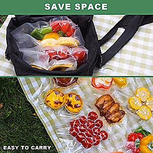 Vacuum Sealer Bags,Heavy Duty Pre-Cut Design Commercial Grade 4x6 Inch Food Sealable Bag for Heat Seal Food Storage,Smell Proof Bags Boilsafe to 280°F Freezable, Resizable,Reuseable (100Pcs)