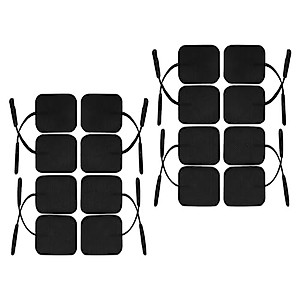 iStim Super Soft 2"x2" TENS Unit Electrodes for TENS Massage EMS Unit/Muscle Stimulator - 100% Japanese Gel - 16 Pieces Reusable Electrode Pads (2"x2"- 16 Pieces - Black)