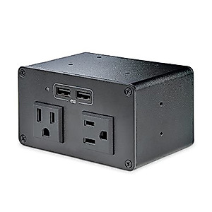 StarTech.com Power Outlet Module for Conference Table Connectivity Box - 2X AC Power and 2X USB-A - Power and Charging Hub (MOD4POWERNA)