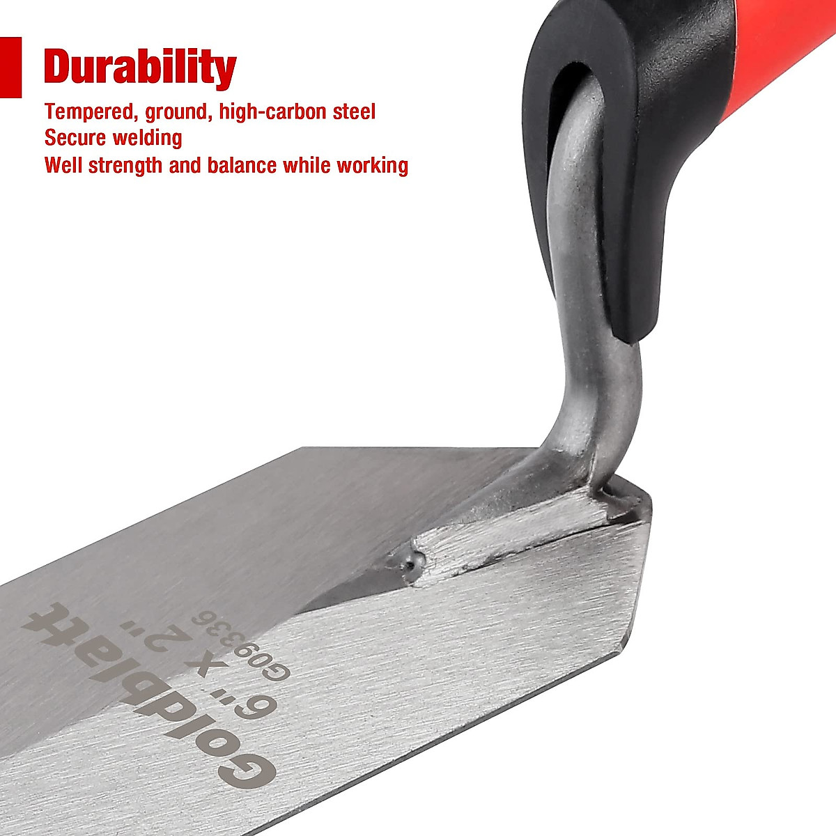 Goldblatt Industries Margin Trowel set, 6"X2" & 5"X2", Professional Masonry Flooring Tool for Concrete, Cement, Tile