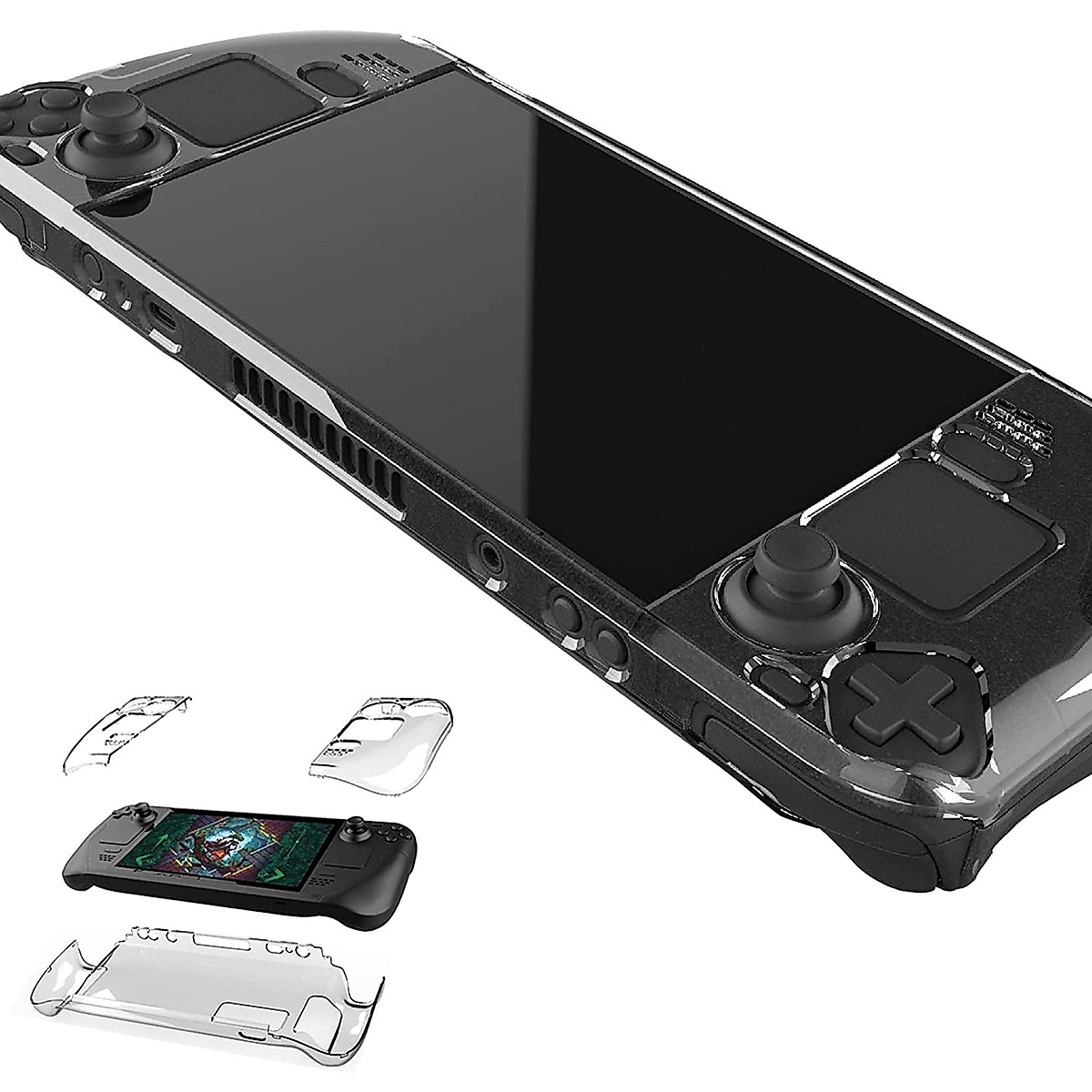 Protective Case for Steam Deck, Anti-Slip PC Shockproof Protective Cover Compatible with Steam Deck(Clear)