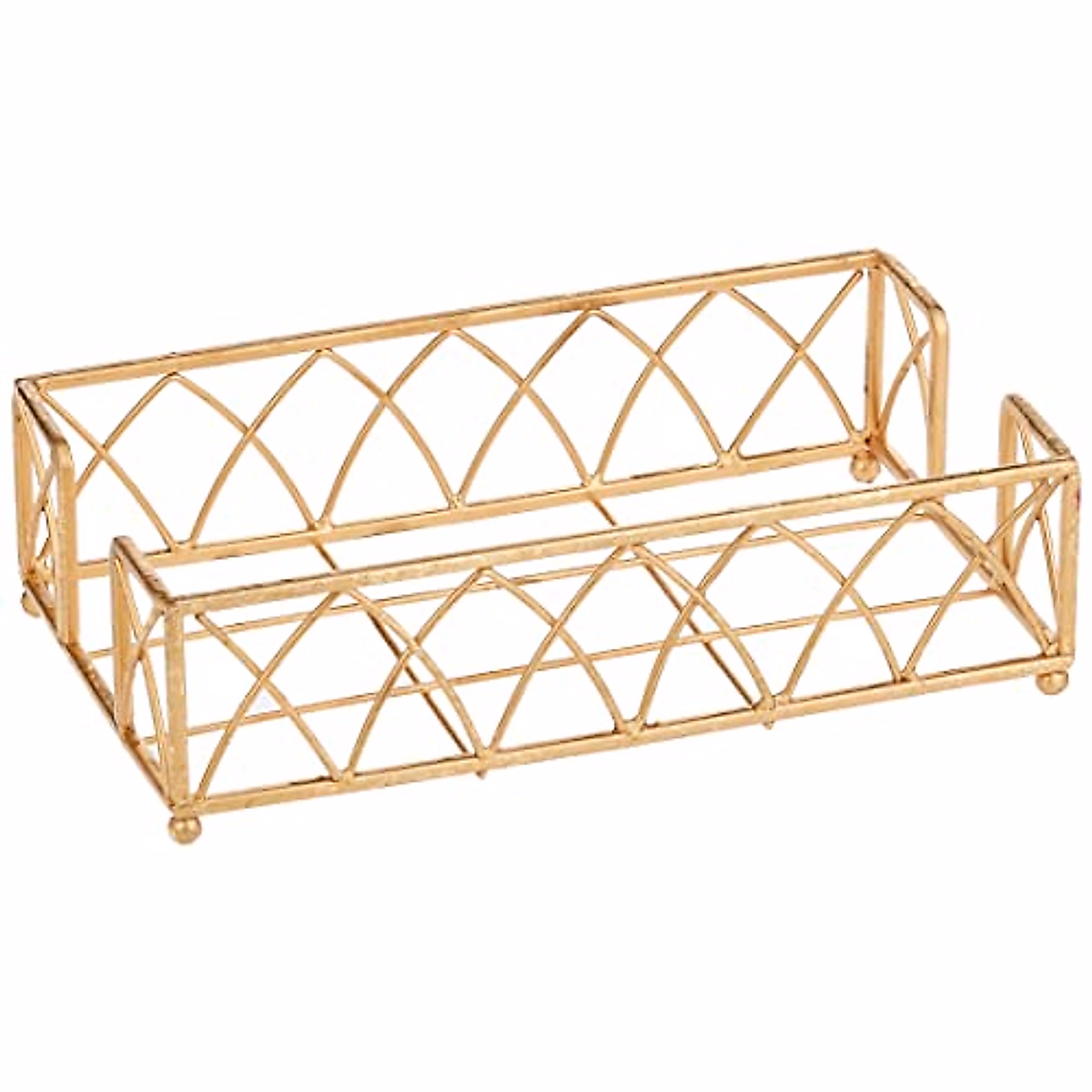 Boston International Arch Design Guest Towel Napkin Holder Caddy, 9 x 5.25-Inches, Gold Leaf