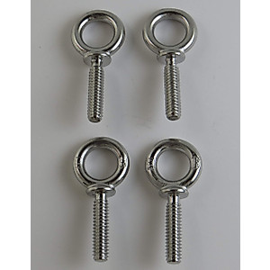 US STAINLESS 4 Pieces Stainless Steel 316 1/4" x 1" UNC Machinery Eye Bolt Marine Grade Pitch of 20