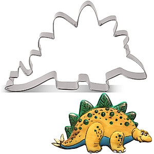 LILIAO Dinosaur Stegosaurus Cookie Cutter for Kids Birthday Party - 5 x 3.2 inches - Dino Biscuit and Fondant Cutters - Stainless Steel