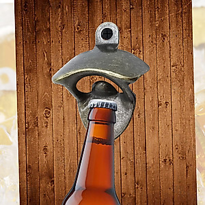 YOOHUA 16PCS Wall Mounted Bottle Opener Vintage Beer Opener with Mounting Screws Set for Beer Cap Coke Bottle Wine Soda Open and Kitchen Cafe Bars(Green Bronze)