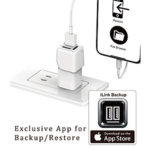 SPT iLink Backup Automatically Backup Photos and Videos While Charging of iPhone and iPad with iPhone Backup Storage and 256 bit Encryption 【SD Card and USB Not Included】
