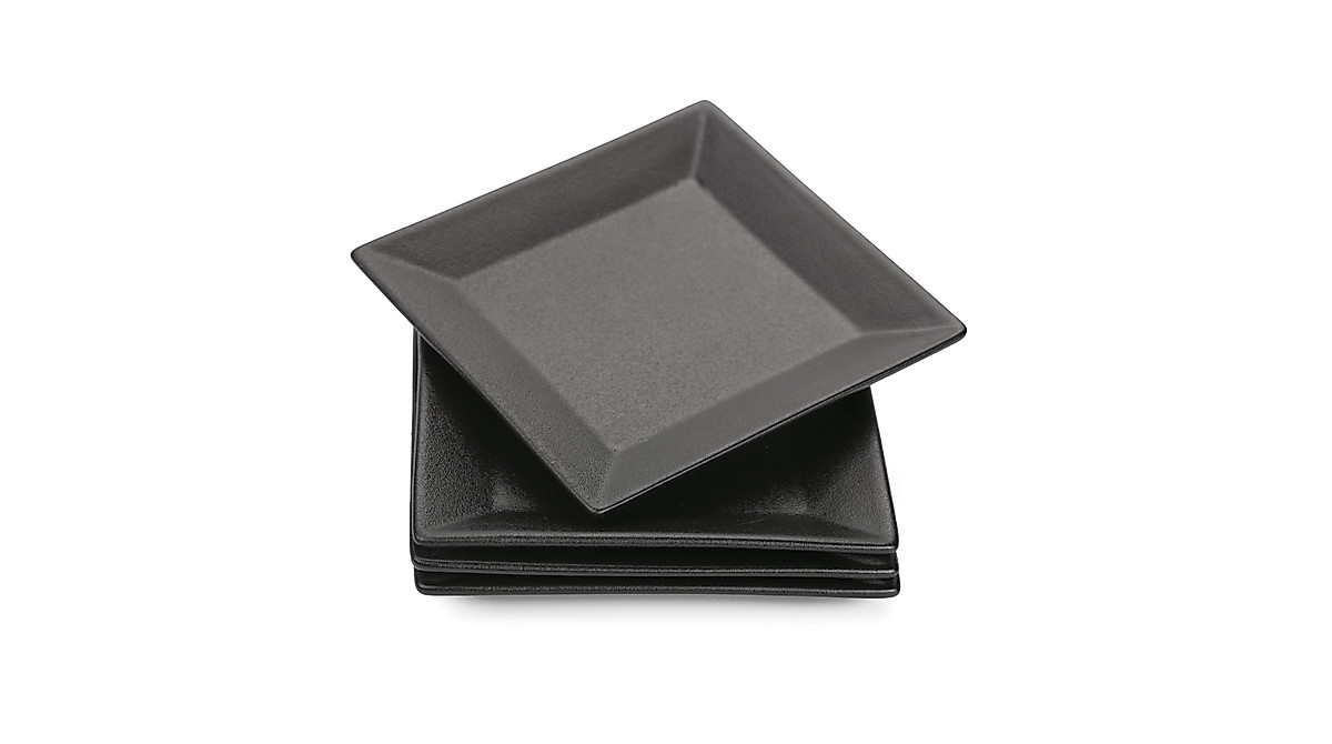 Vicrays Ceramic Square Dinner Plates Set - Durable 8-inch Serving Plates