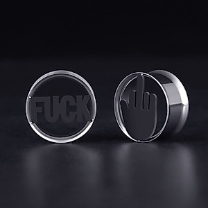 COOEAR Stainless Steel Ear Tunnels, Double Flared Gauges Earrings, Piercing Plugs Expander.