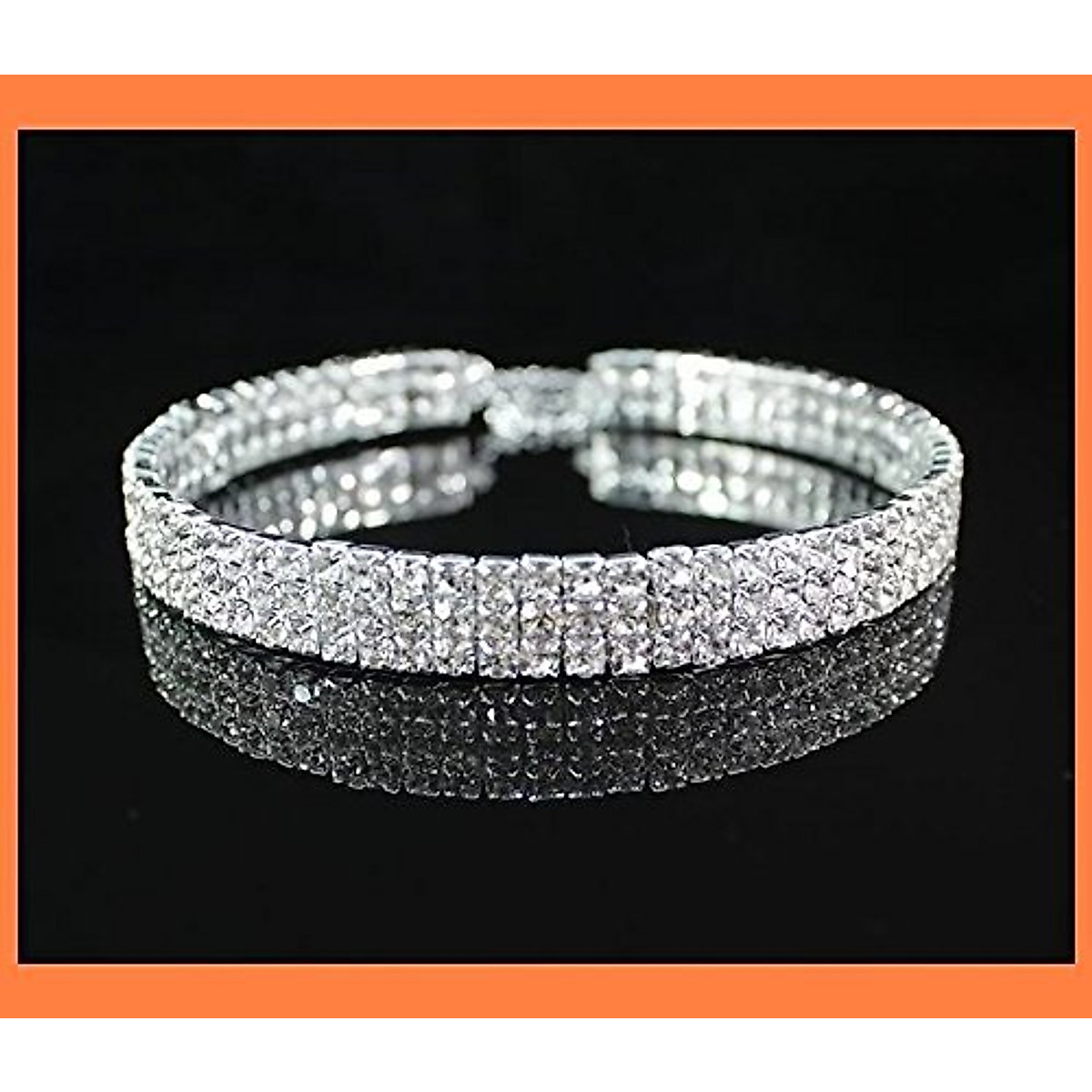 Janefashions 3-row Three-Row Clear Austrian Rhinestone Crystal Choker Necklace Collar Dance Party Wedding Prom Gold or Silver N175 (Silver)