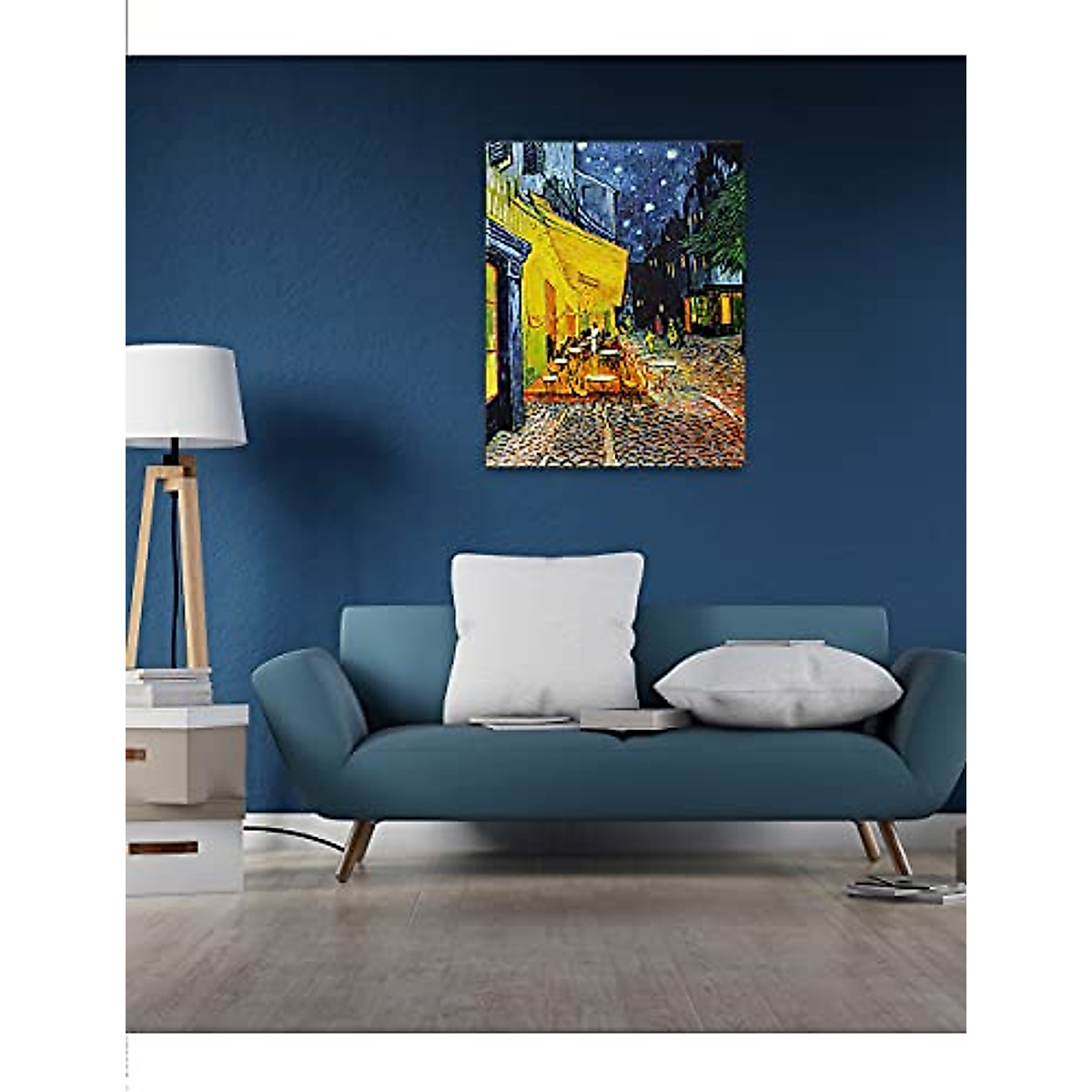 DECORARTS - Cafe Terrace At Night, Vincent Van Gogh Art Reproduction. Giclee Canvas Prints Wall Art for Home Decor 30x24