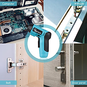 Cornesty Cordless Screwdriver Kit with CRV 50mm Magnetic Bits Set, 3.7V Electric Screwdriver Drill Ket Power Tools with LED Light, Spindle Lock, USB Charging Cable, Storage Box (Blue)