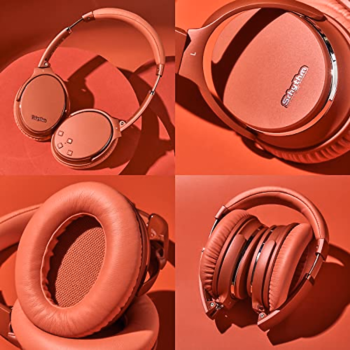 Srhythm NC35 Noise Cancelling Headphones Wireless Bluetooth 5.0, Fast Charge Over-Ear Lightweight Headset with Microphones, Mega Bass 50+ Hours’ Playtime