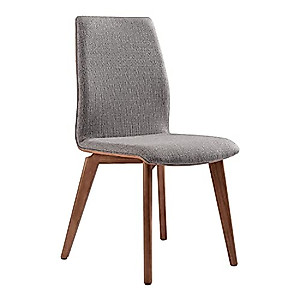 Armen Living Archie Modern Fabric Upholstery Dining Room Kitchen Accent Chairs - Set of 2, Gray, 18.5" Seat Height