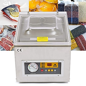 Chamber Vacuum Sealer Machine Commercial Kitchen Food Chamber Vacuum Sealer, DZ-260C Table Top Chamber Vacuum Sealer Digital Vacuum Packing Sealing 120W 110V for Food Saver, Home, Commercial Using