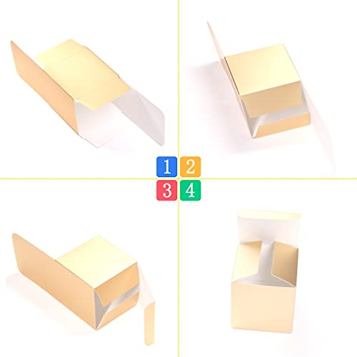 NEWSNOW Candy Gift Box Party Box 50pack 3x3x3 inches,Small Paper gift boxes Gift Boxes Bridal Shower Anniverary Birthday Party Wedding Favor (Gold)