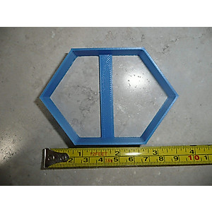 LONG HEXAGON OUTLINE SIX SIDED POLYGON SHAPE FRAME COOKIE CUTTER MADE IN USA PR3831