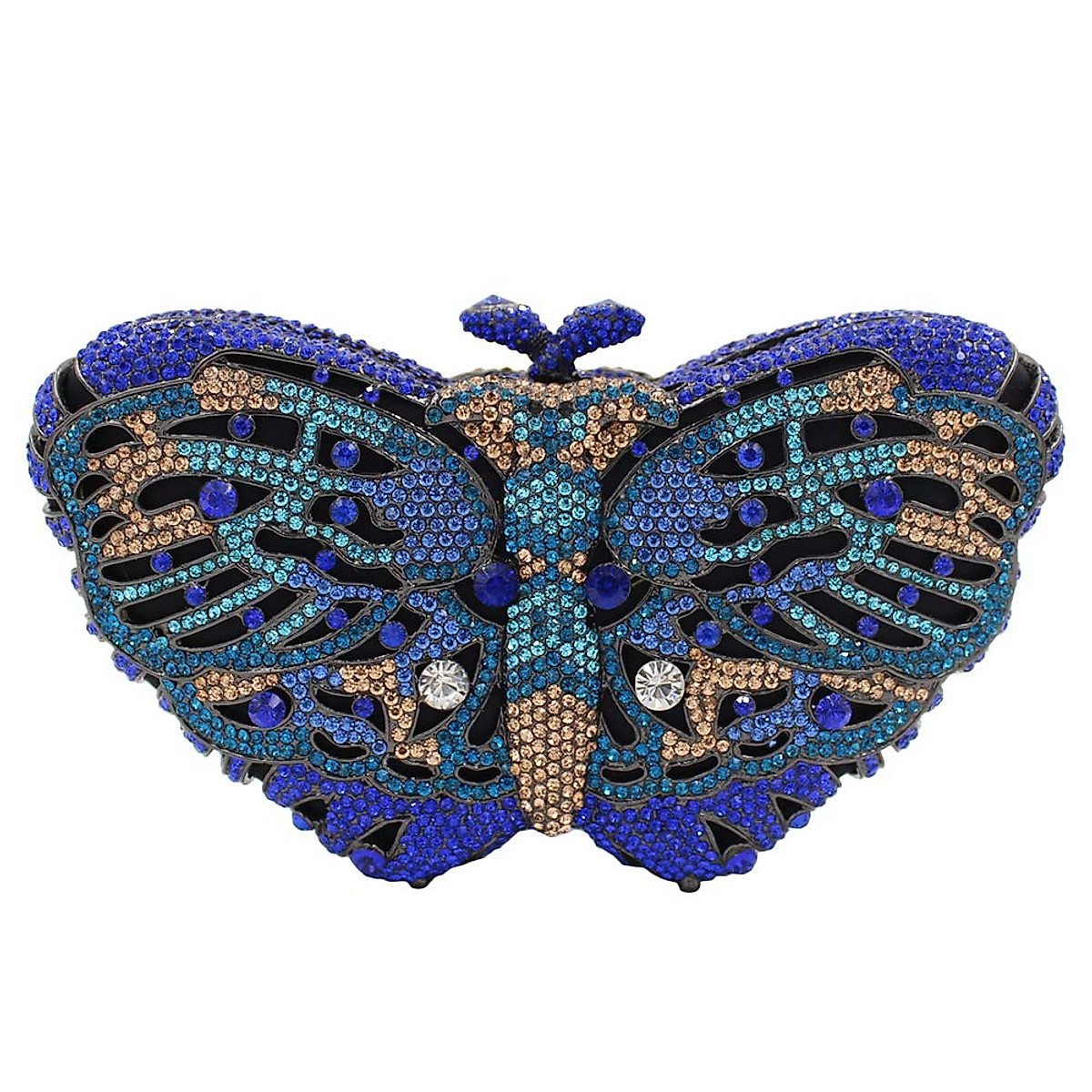 Womens Evening-Bag Chain Wedding Ladies Clutch-Purse Rhinestone Luxury-Handbag Multi Butterfly