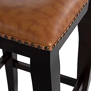 Linon San Francisco Square Top Bar Stool, Caramel