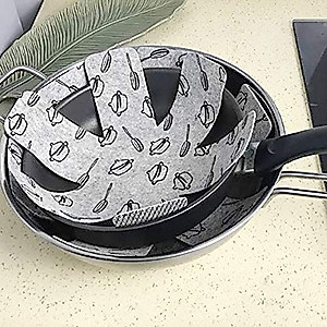 3Pcs Pot and Pan Protectors,3 Different Size Anti-Slip Pan Protectors for Stacking ，Use for Storing Pots, Pans, Frying Pans, Bowls or Other Cooking Utensils(11" × 11"/14" × 14"/15" × 15")