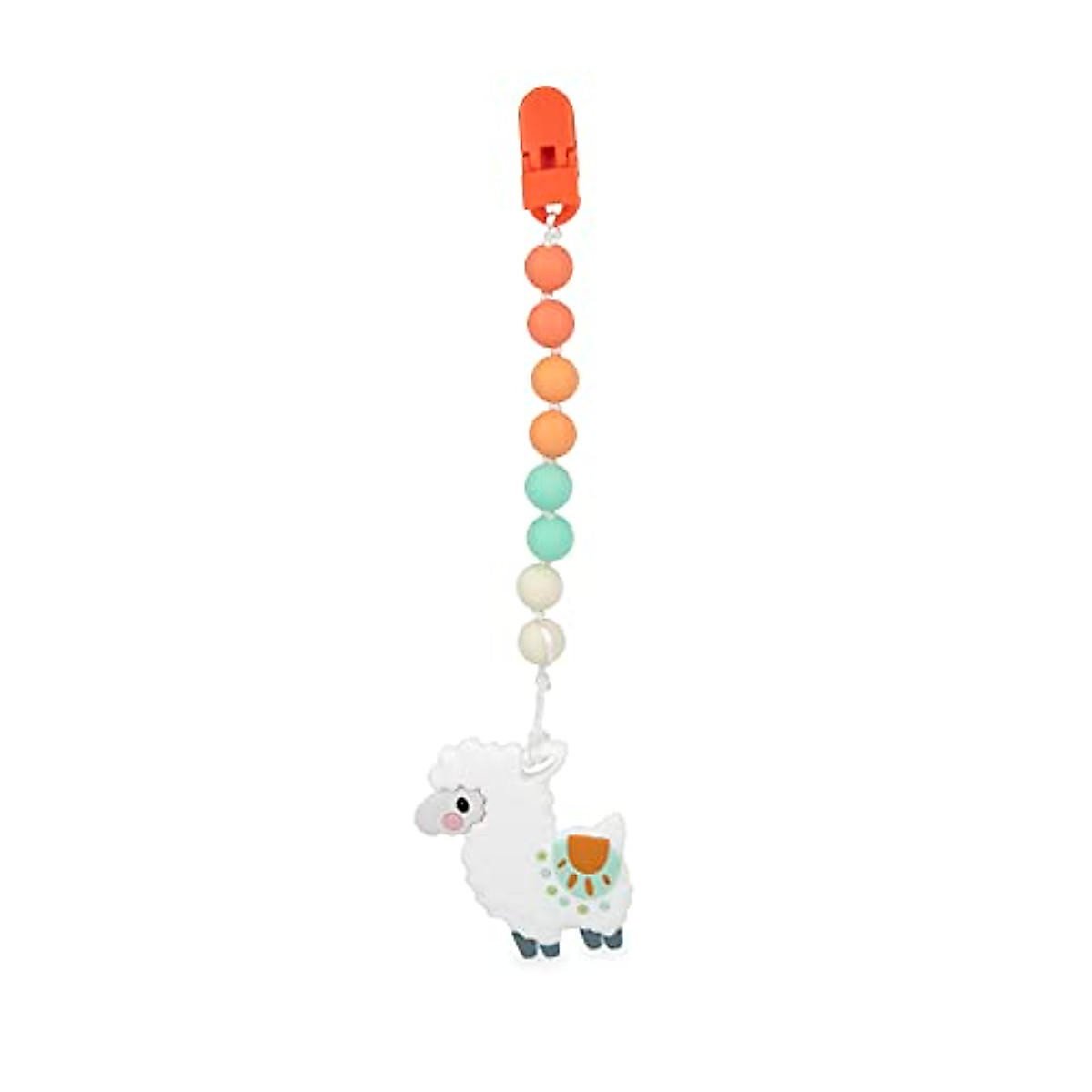 Nuby All Silicone Teether with Bonus Silicone Pacifinder with Clip - 3+ Months, 1pk, Assorted Neutral Designs