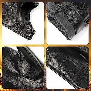 gootrades Punk Fingerless Dance Glove For Women, Jazz Style Glove, PU Leather (Rose Red)